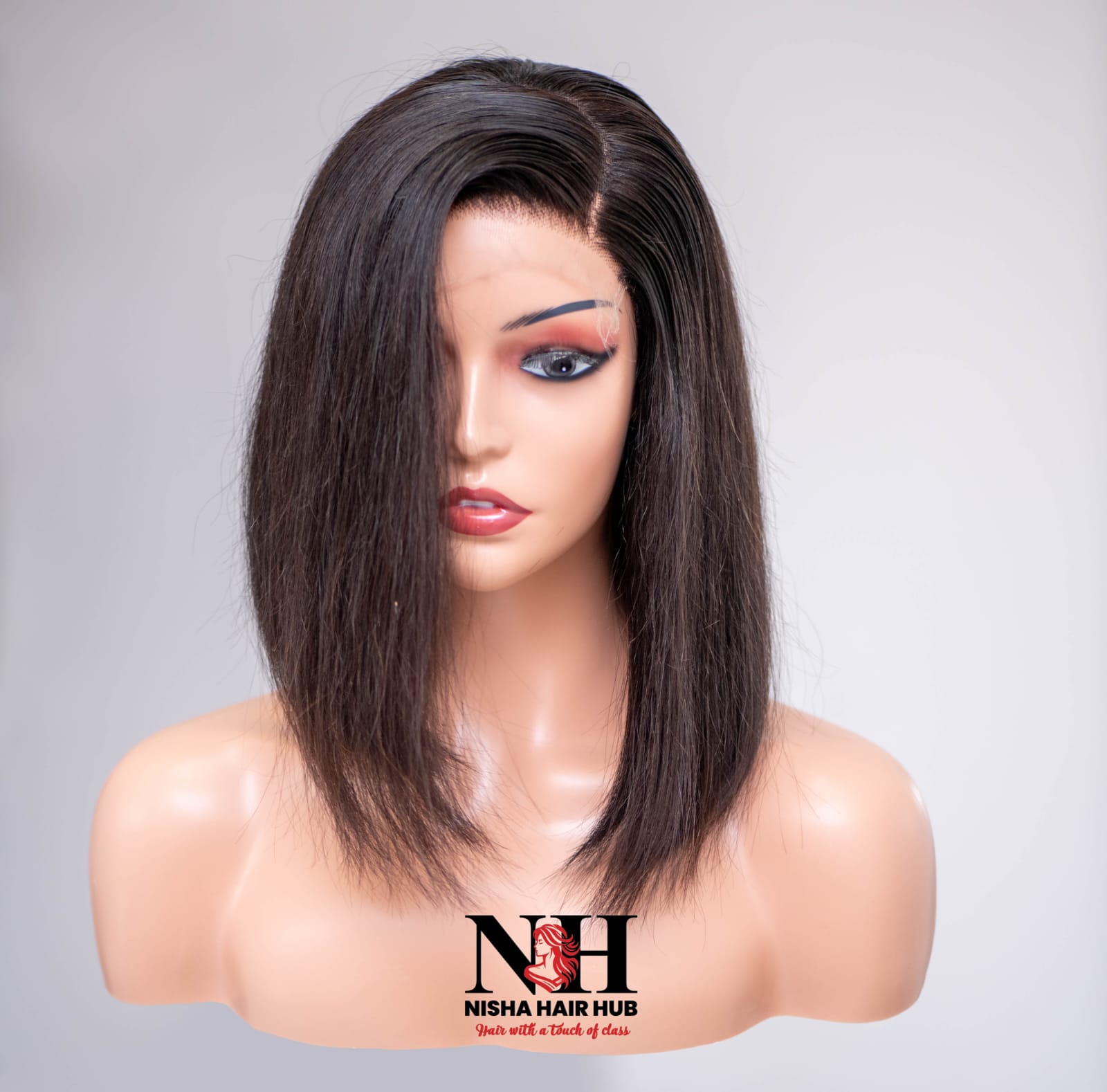 4x4 HD Lace Wig - 12" Super Double Drawn Bob (Natural Black) - Nisha ...